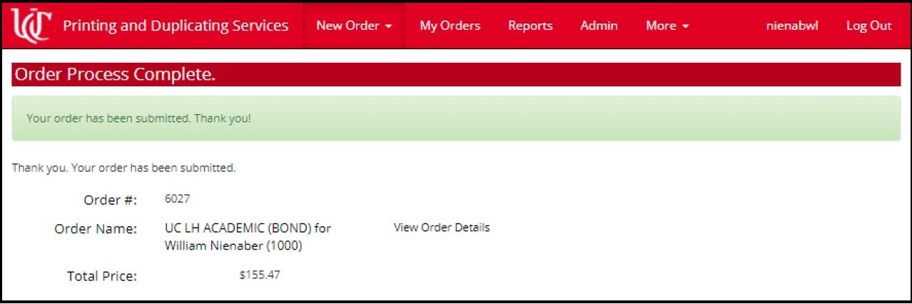 User Guide - Printing Services | University Of Cincinnati