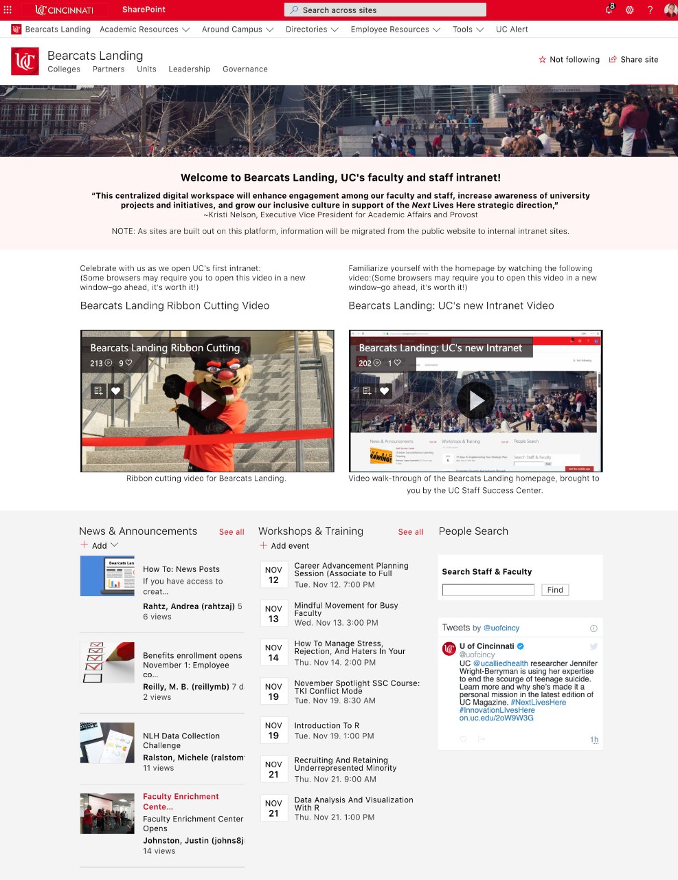 Employee intranet launched at University of Cincinnati | University of ...