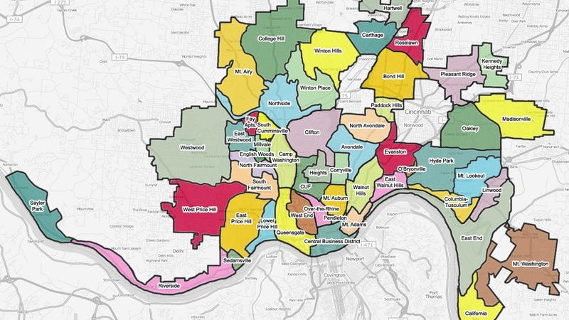 Cincinnati boundaries and municipalities. | University of Cincinnati