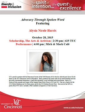 Award-Winning Poet Alysia Harris To Speak, Perform at UC | University ...